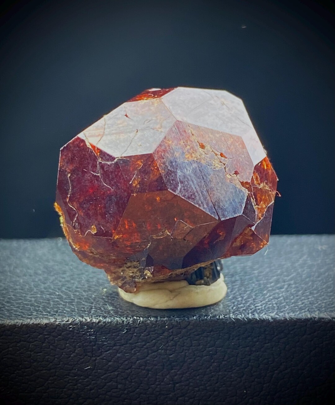 Natural Stunning Red Almandine Garnet Crystal With Small Schorl ...