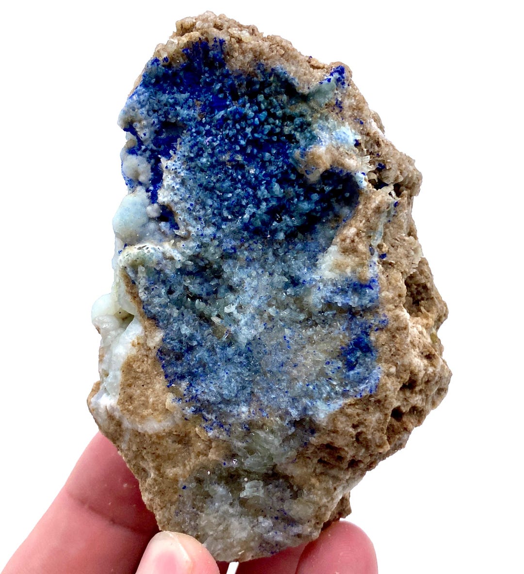 Aragonite With Azurite Specimen: Natural Luster Mineral, Afghanistan - Etsy