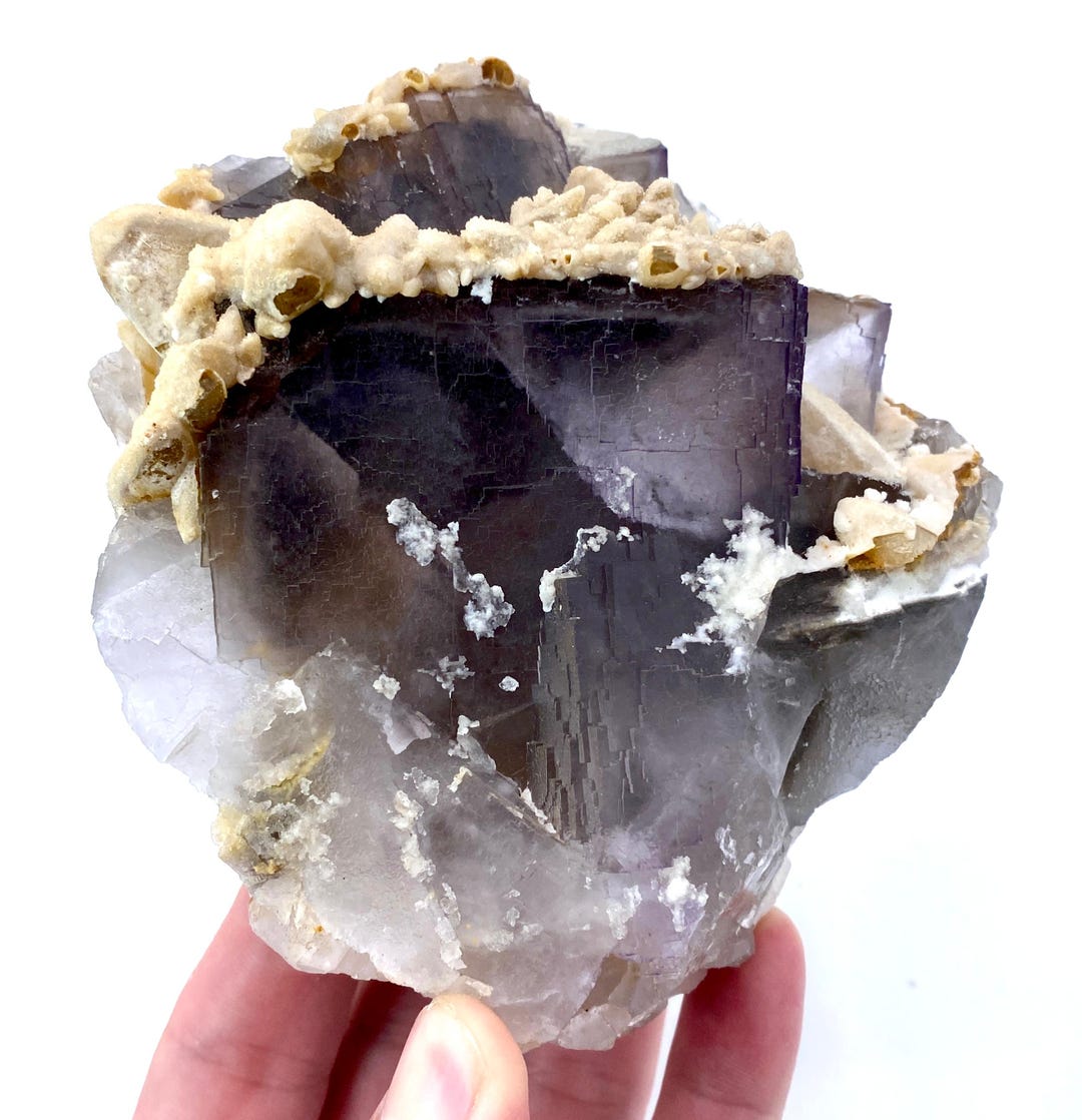 772 Gram Extremely Amazing Phantom Fluorite With Calcite Specimen From ...