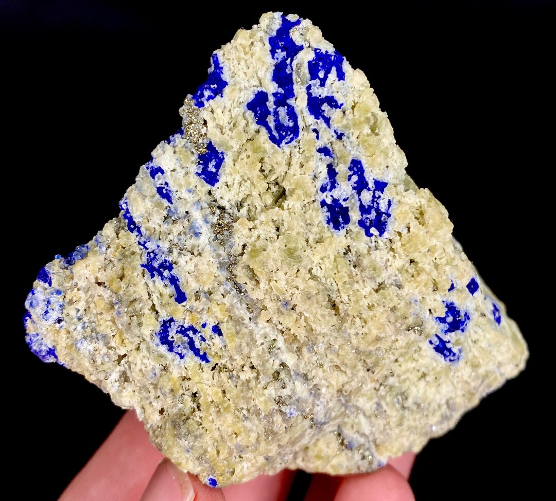 181 Gram Rare Unique Blue Lazurite With Calcite Afghanistan Mineral ...