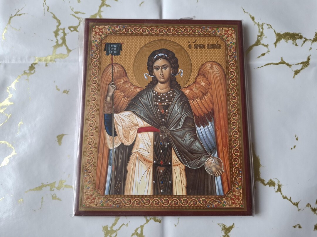 Handmade Serbian Orthodox Christian Religious Praying Icon of Archangel ...