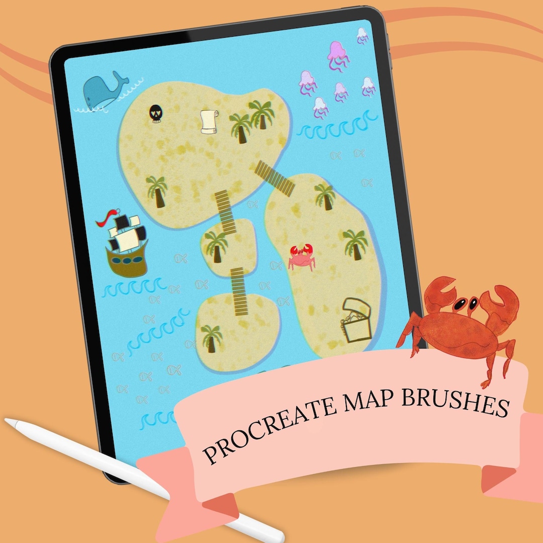Map Making Brushes for Procreate | Hand-drawn Stamp Brushes | Roads ...