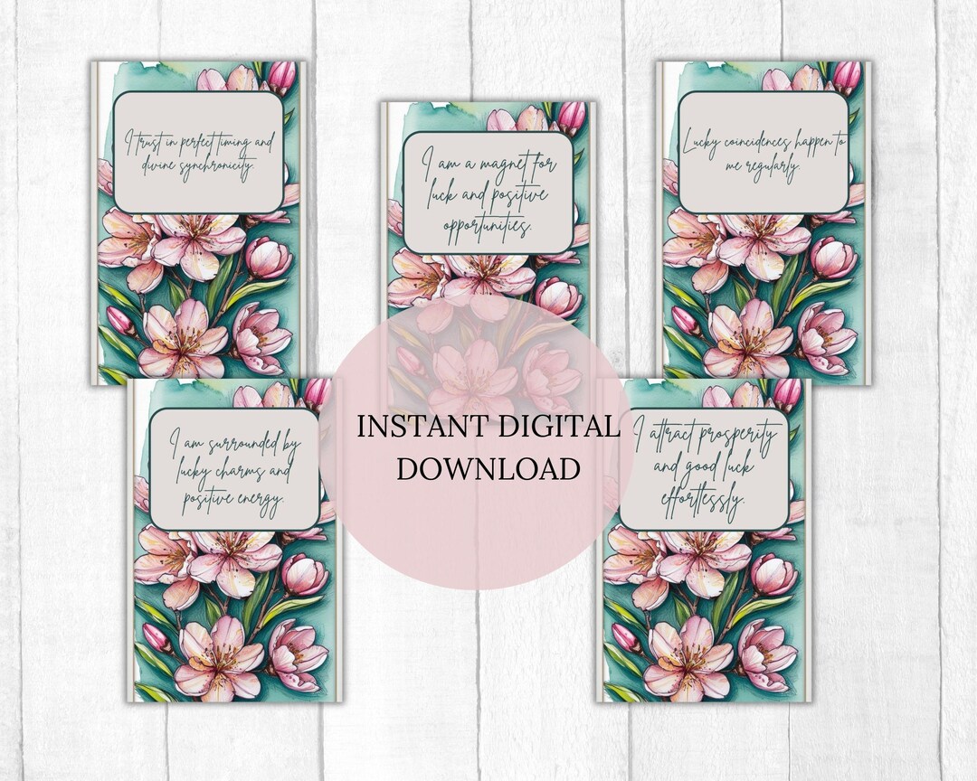 30 Lucky Spring Affirmation Printable Cards, 2.5 X 3.5in and 4x6 In - Etsy