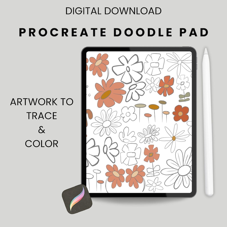 Procreate Doodle Pad, Patterns to Trace and Color, Digital Download ...