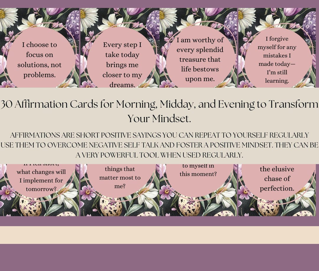 Affirmation Cards: 30 Mindful Affirmations for Reflection Morning ...