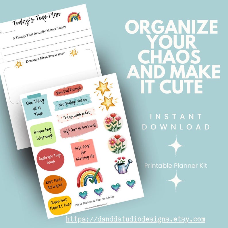 Chaos Coordinator Kit | Printable Planner Pages + Stickers | Daily ...