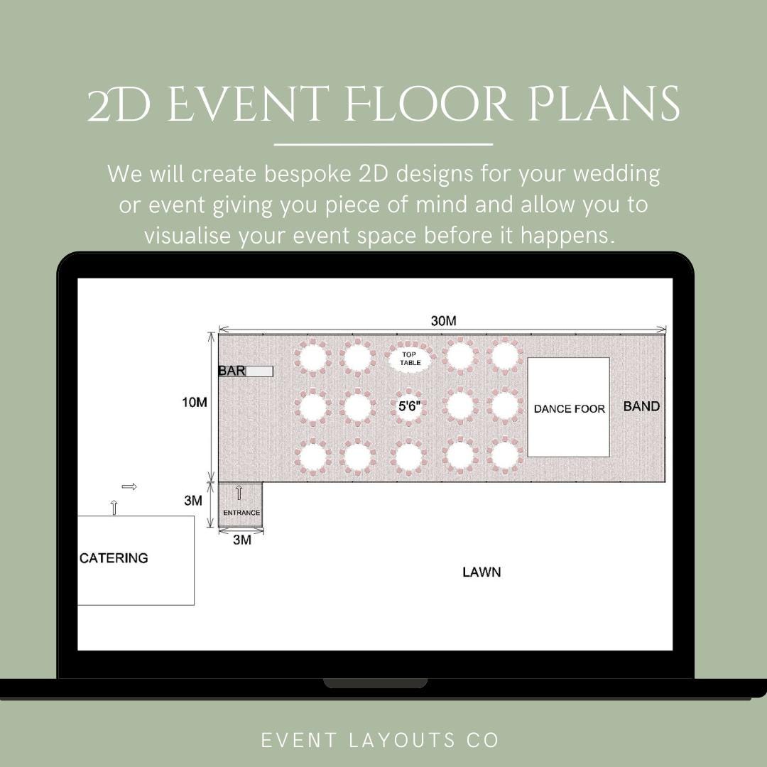 Custom 2D Floor Plans for Weddings and Events. Bespoke Layouts. Perfect ...