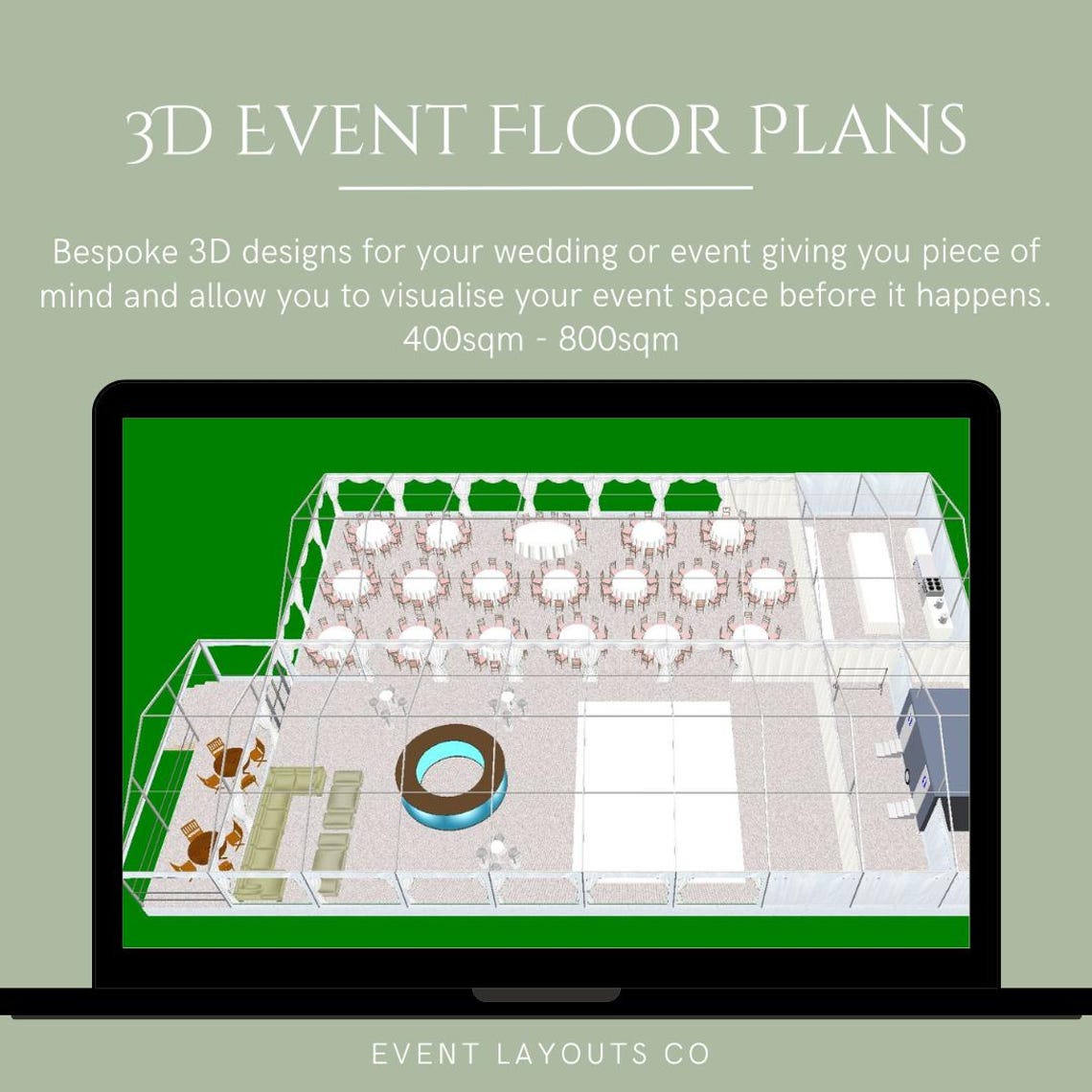 Custom 3D Marquee Floor Plans for Weddings and Events. Bespoke Layouts ...