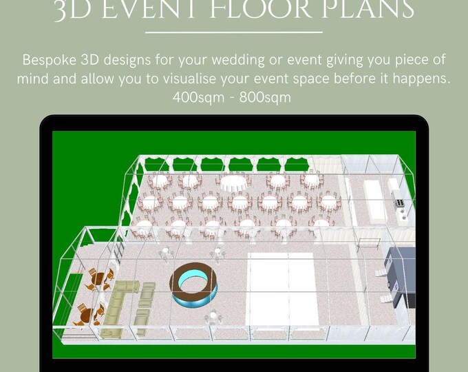 Custom 3D Marquee Floor Plan: Wedding & Event Layout (400-800 Sqm) - Etsy