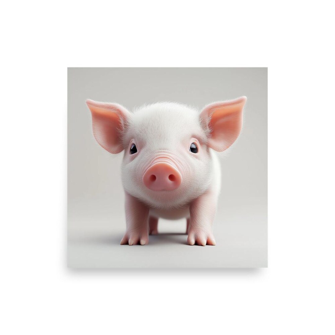 Adorable White Baby Pig Art Print – Cute Nursery Wall Decor - Etsy