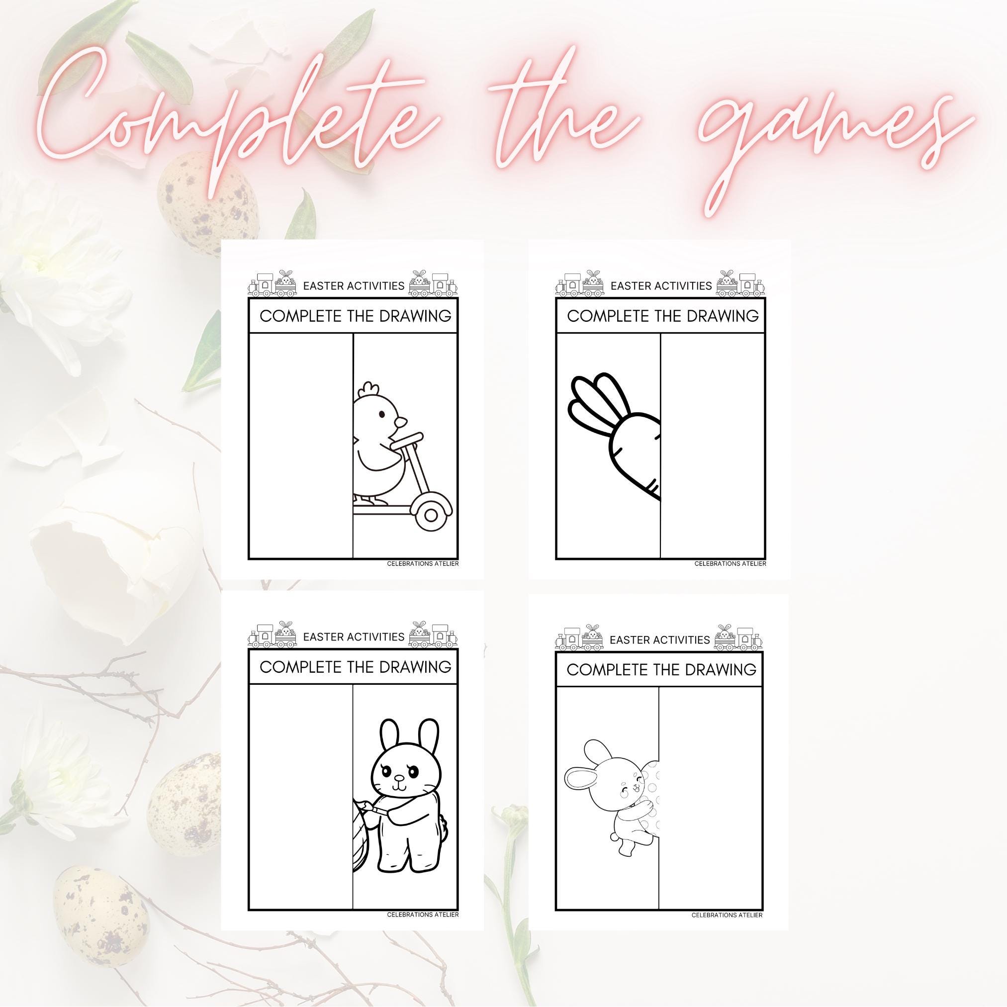 Easter Printable Game Child Children Easy Cute Rabbit Bunny Canadian - Etsy