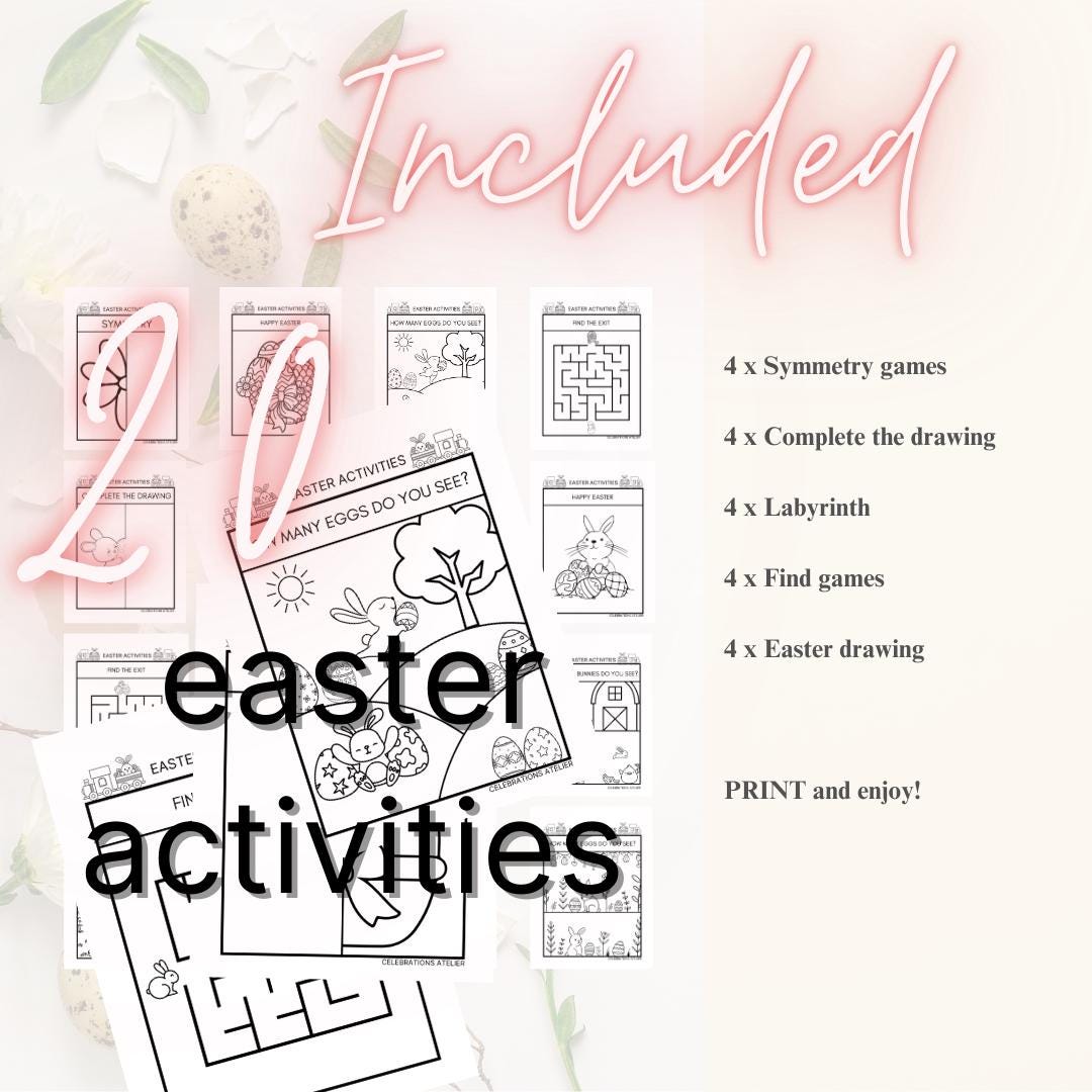Easter Printable Game Child Children Easy Cute Rabbit Bunny Canadian - Etsy