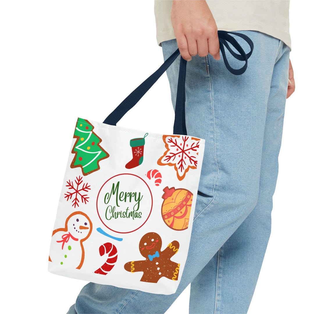 Merry Christmas Cookies Tote Bag | Holiday Pattern, Candy Cane ...