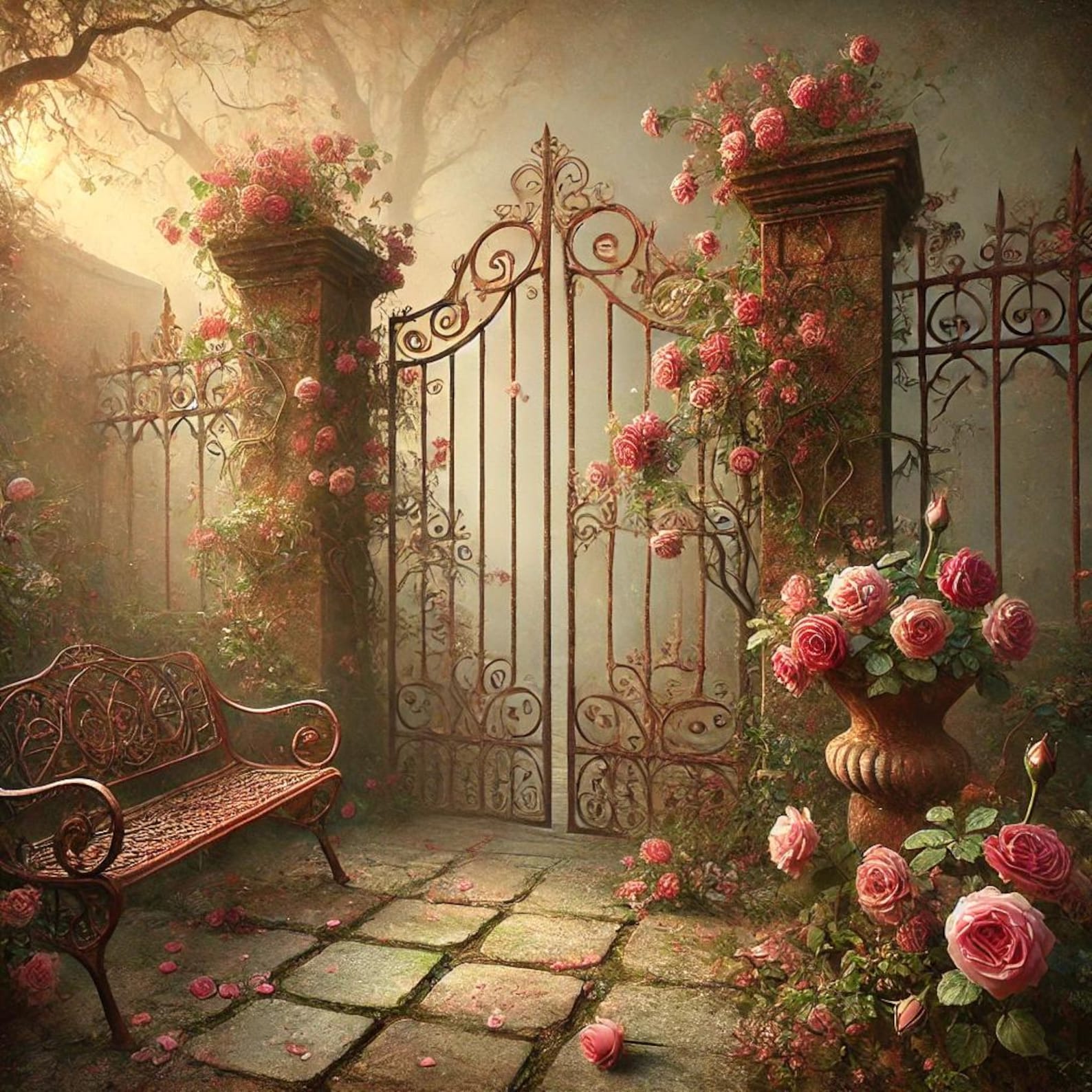 Rust and Rose Digital Print Artwork - Etsy
