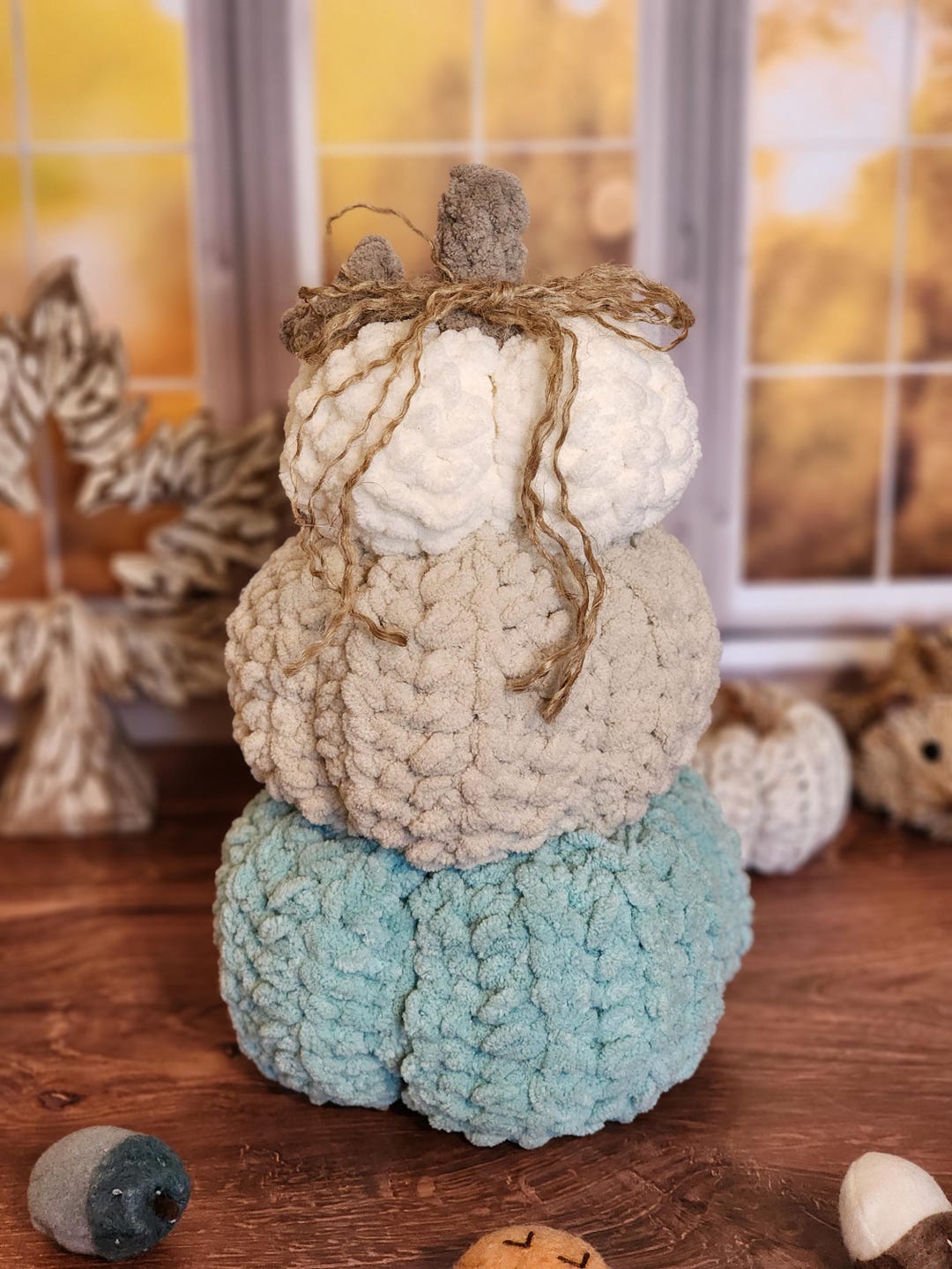 Pluffy Pumpies the Puffy, Fluffy Crochet Pumpkin Stack - Etsy