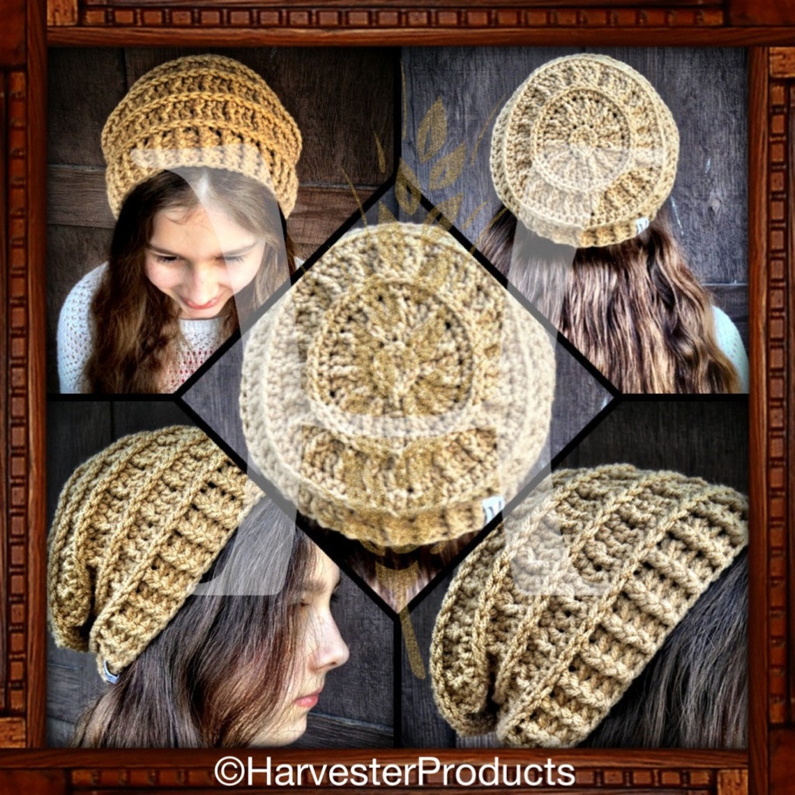 Wagon Wheel Slouch Crochet Textured Hat PATTERN - Etsy