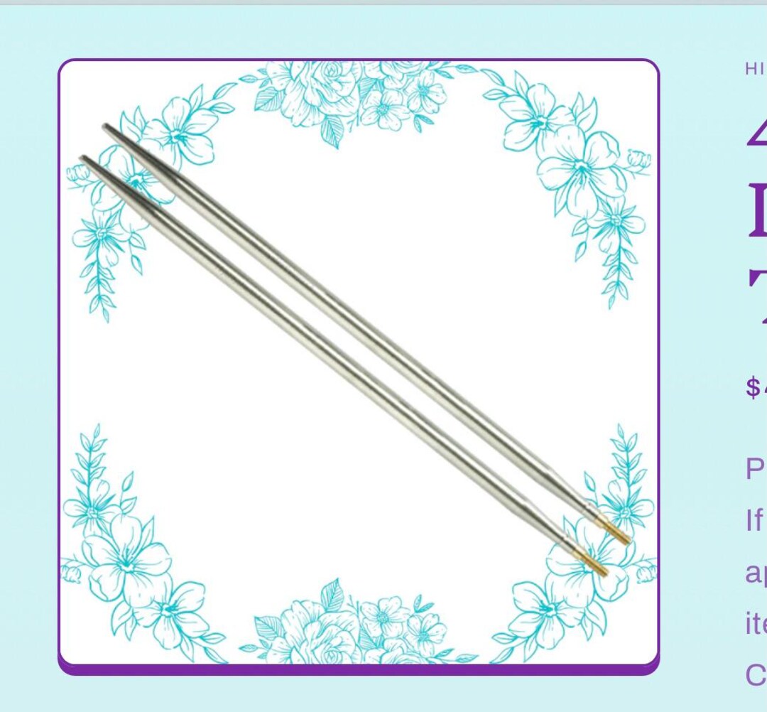 Hiyahiya Knitting 4 and 5 Inch Sharp Interchange Tips - Etsy