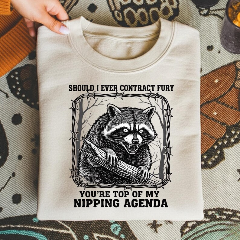 Funny Raccoon Rabies Biting List Design PNG | Rabies Biting List PNG ...
