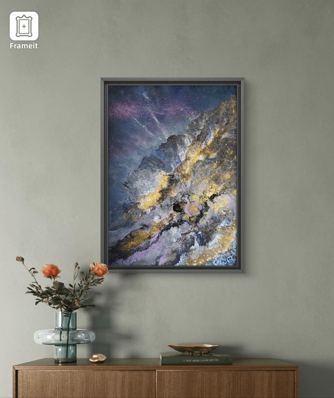 Structural, Abstract Painting – Inspired by a Starburst, Hand-painted ...