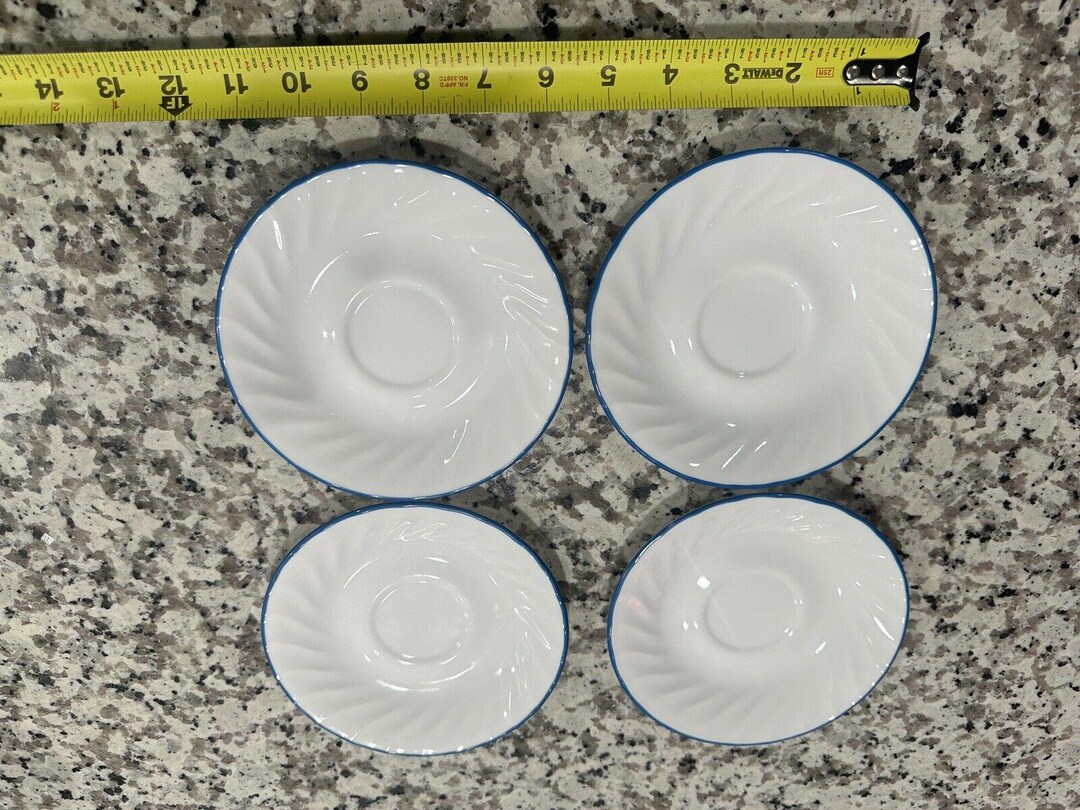 Corelle Blue Velvet Rose Swirl Saucers Set of 4 Vintage - Etsy