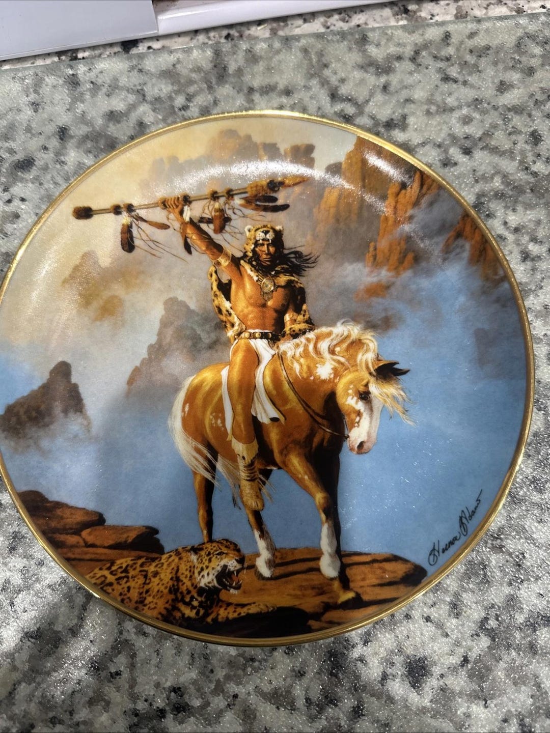 Franklin Mint Plate Spirit of the South Wind Hermon Adams Western ...
