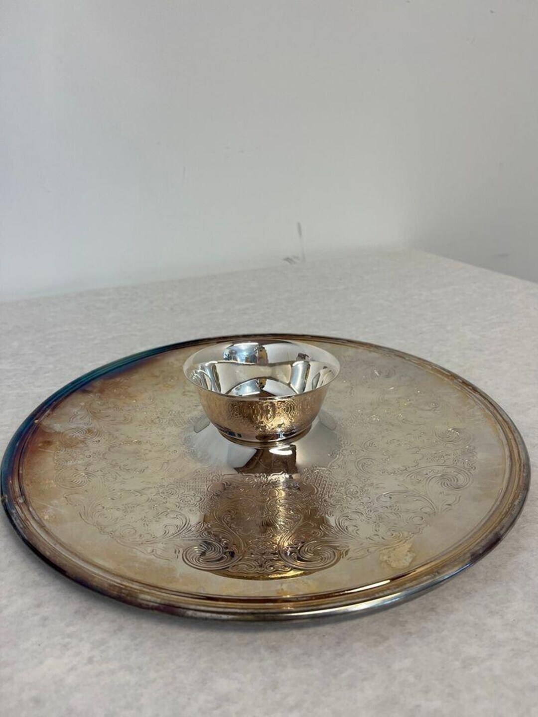 Vintage William Rogers Silver Plated Chip and Dip Platter 15” - Etsy