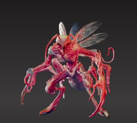 Mantis-inspired Human Parasite 3D Model – Horror Creature | STL, OBJ ...