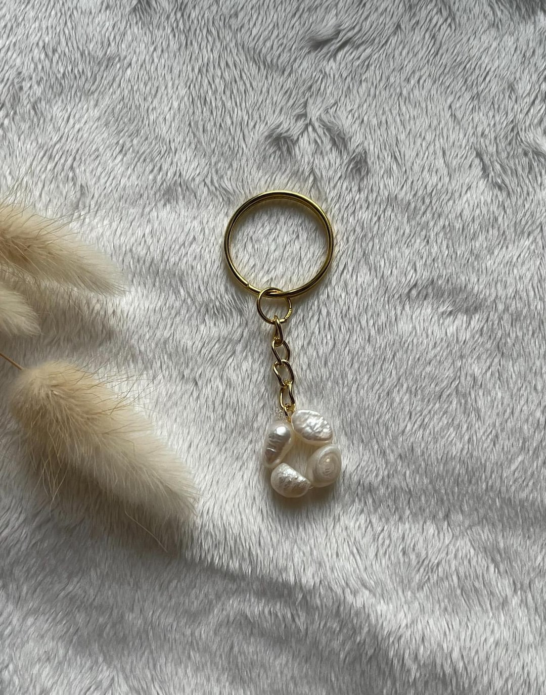 Freshwater Pearl Keychain | Handmade Bag Charm, Elegant Accessory - Etsy
