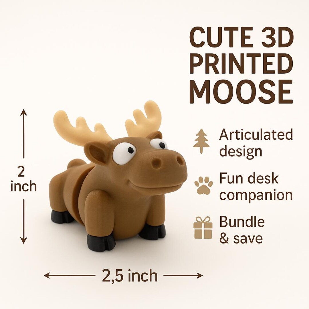 3D Printed Articulated Moose Figurine: Rustic Cabin Decor - Etsy