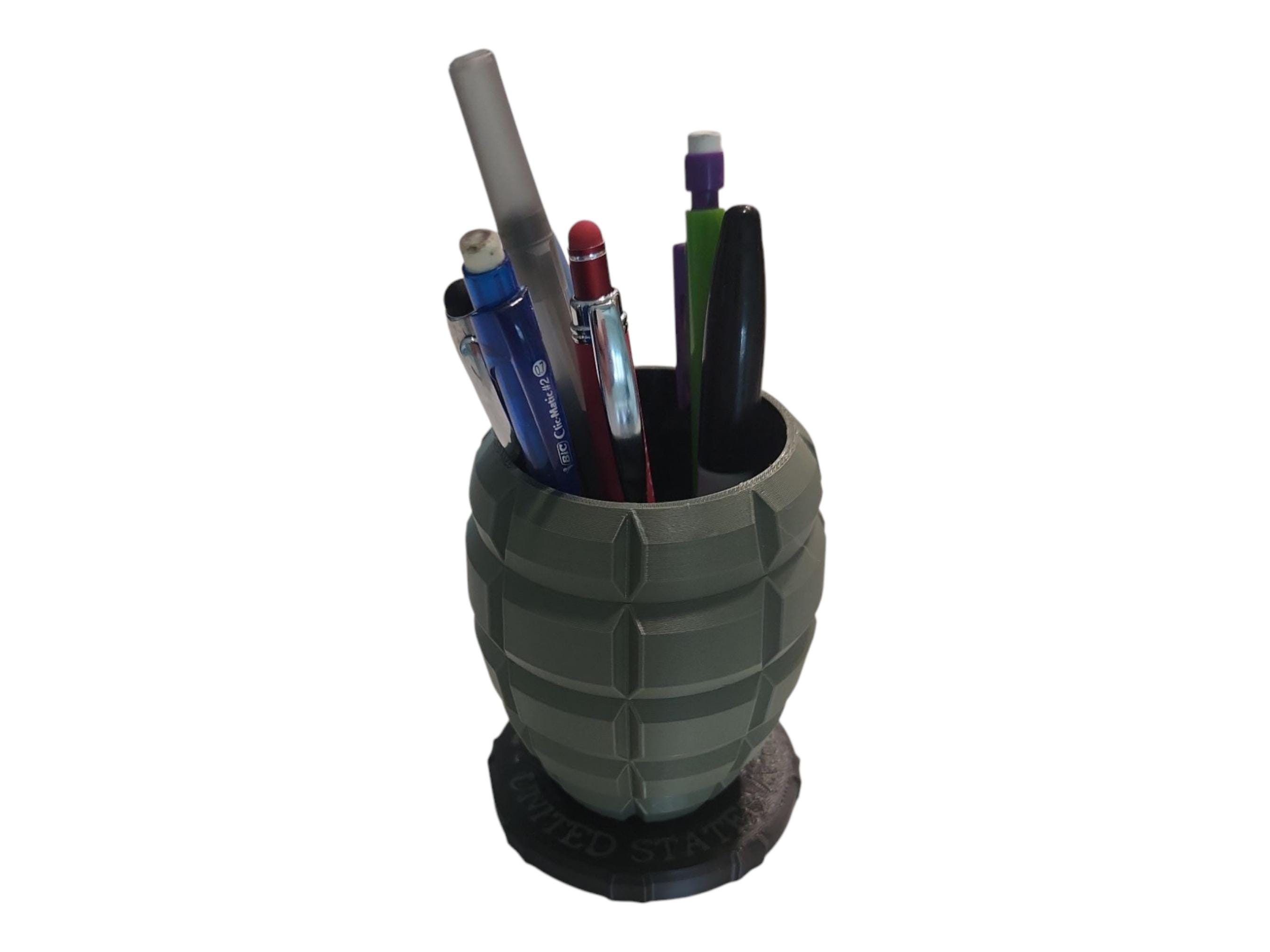 3D Printed Grenade Pencil Holder – Military-inspired Desk Organizer ...