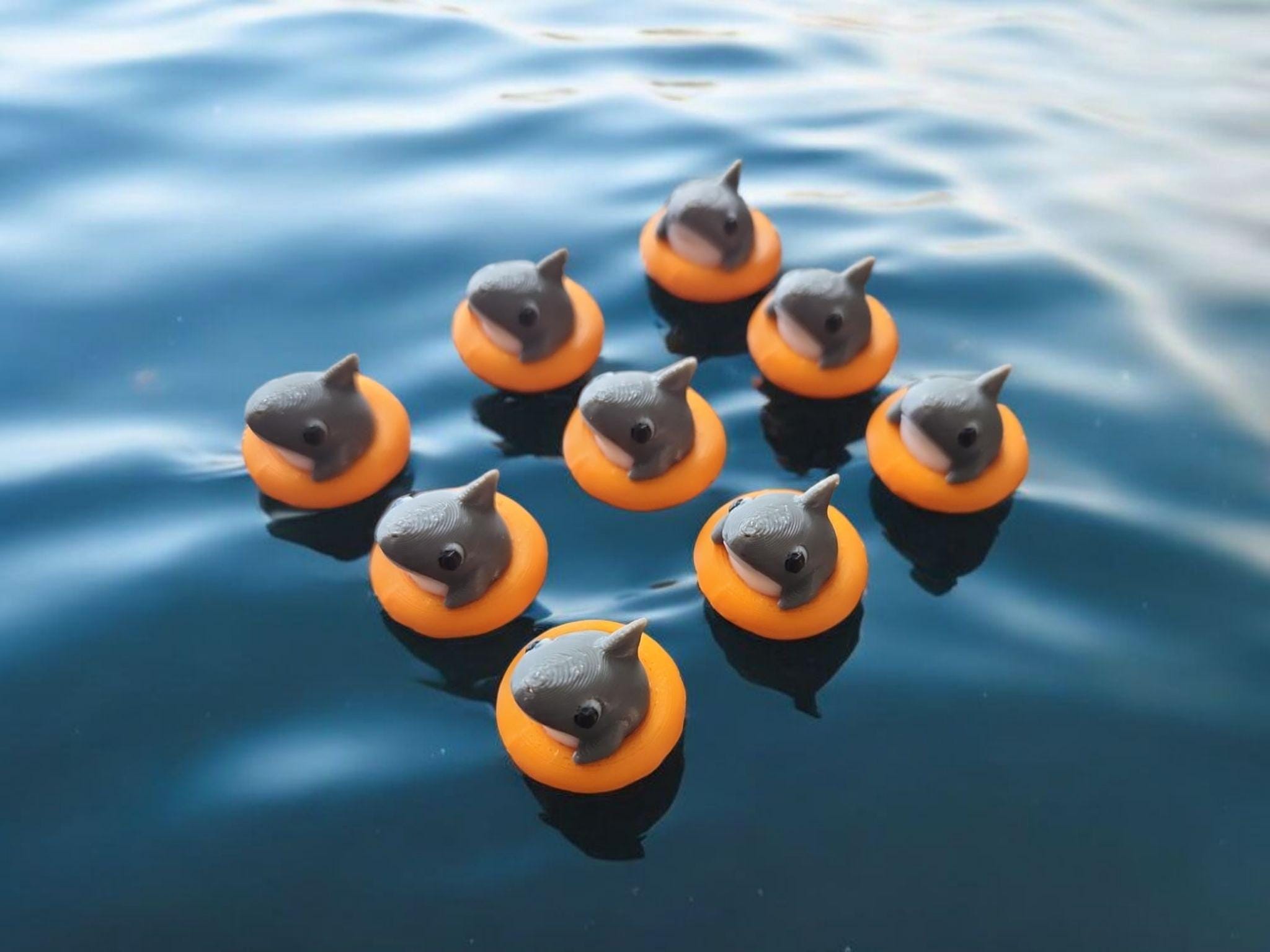 Mini Baby Shark in Lifesaver Ring | Cute 3D Printed Shark Toy ...