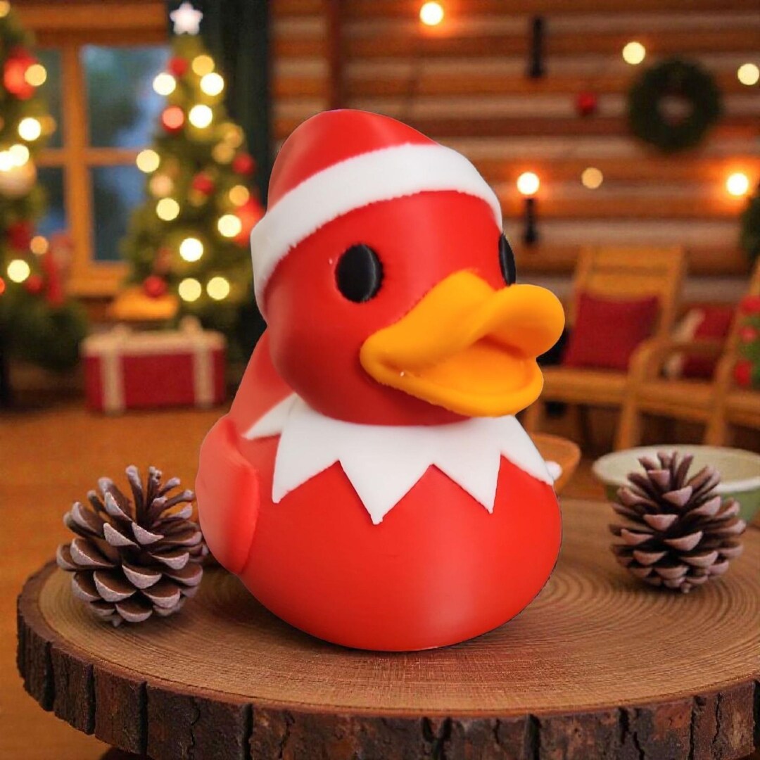 Christmas Elf Duck Figurine | 3D Printed Holiday Decor - Etsy