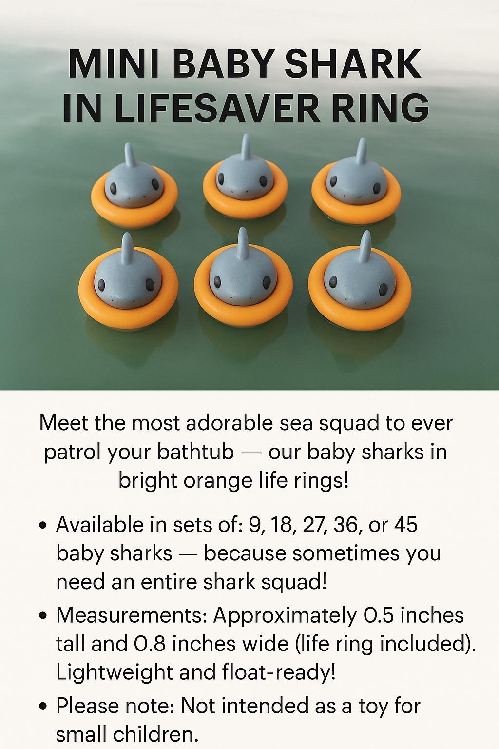 Mini Baby Shark in Lifesaver Ring | Cute 3D Printed Shark Toy ...