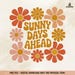 Retro Sunshine PNG: 70s Groovy Daisy, Sunny Days Quote (digital ...