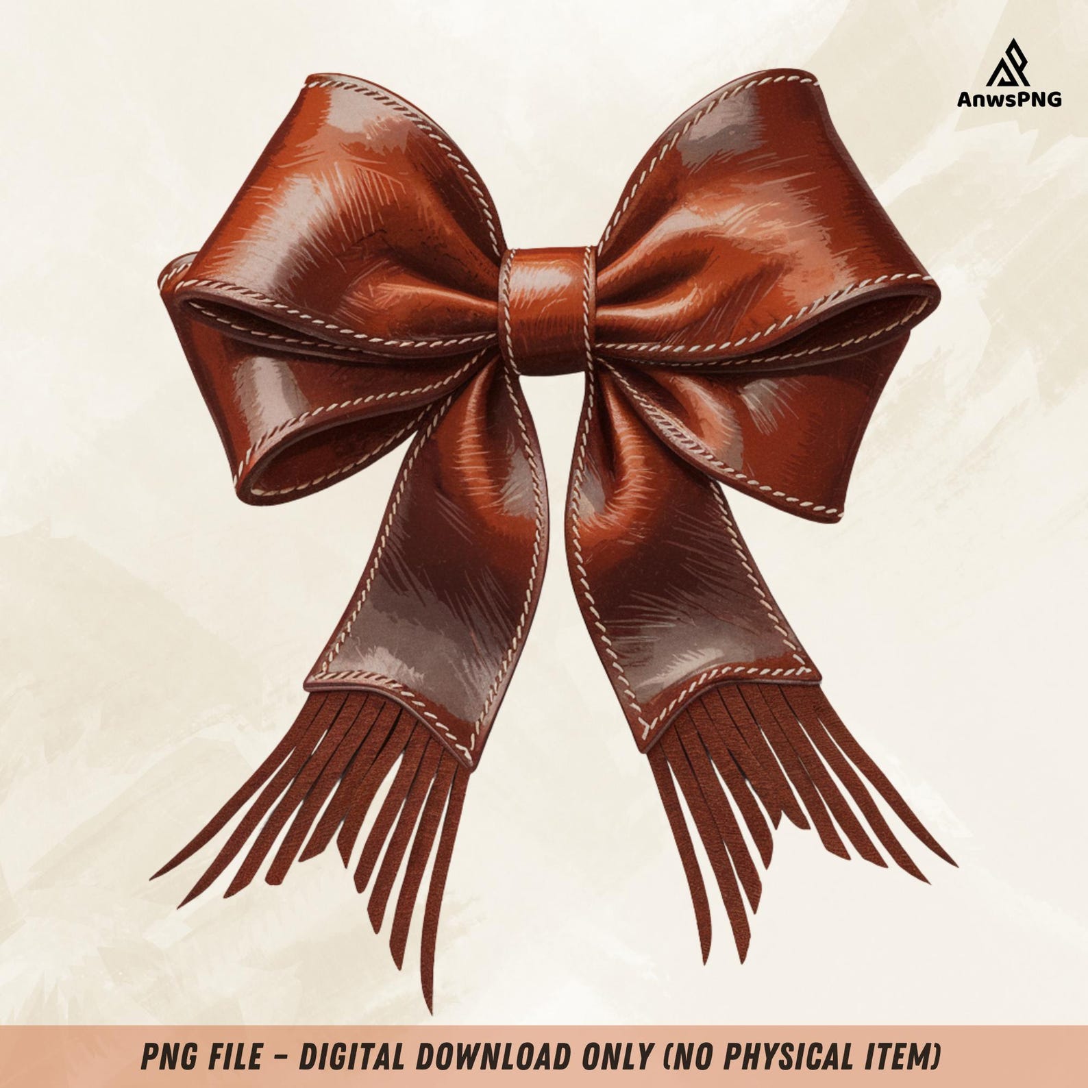 Western Cowgirl Bow PNG, Leather Fringe Bow, Rodeo Hair Bow, Country ...
