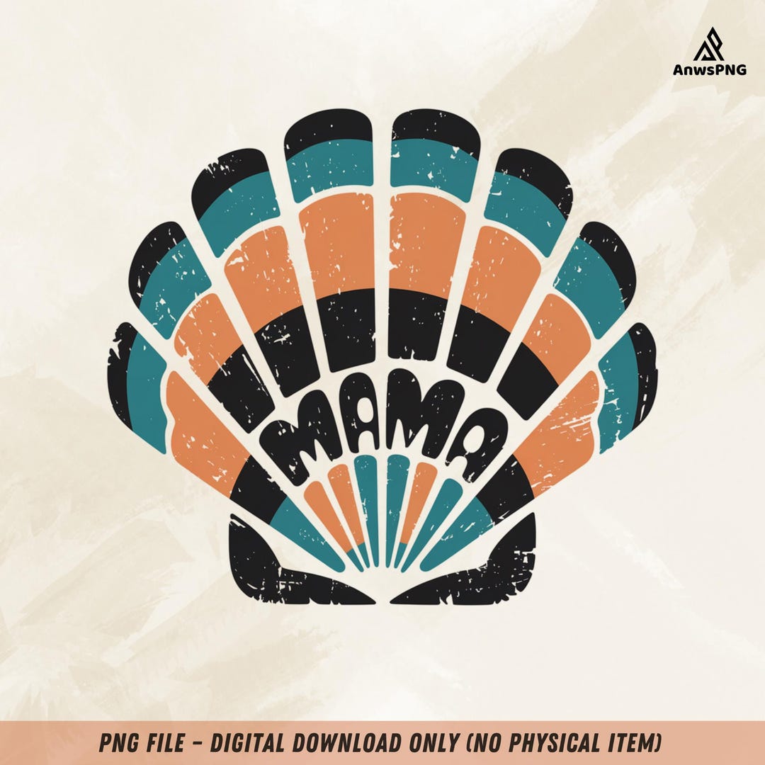 Seashell MAMA PNG, Beach Mom Png, Retro Shell Mom Sublimation, Summer ...