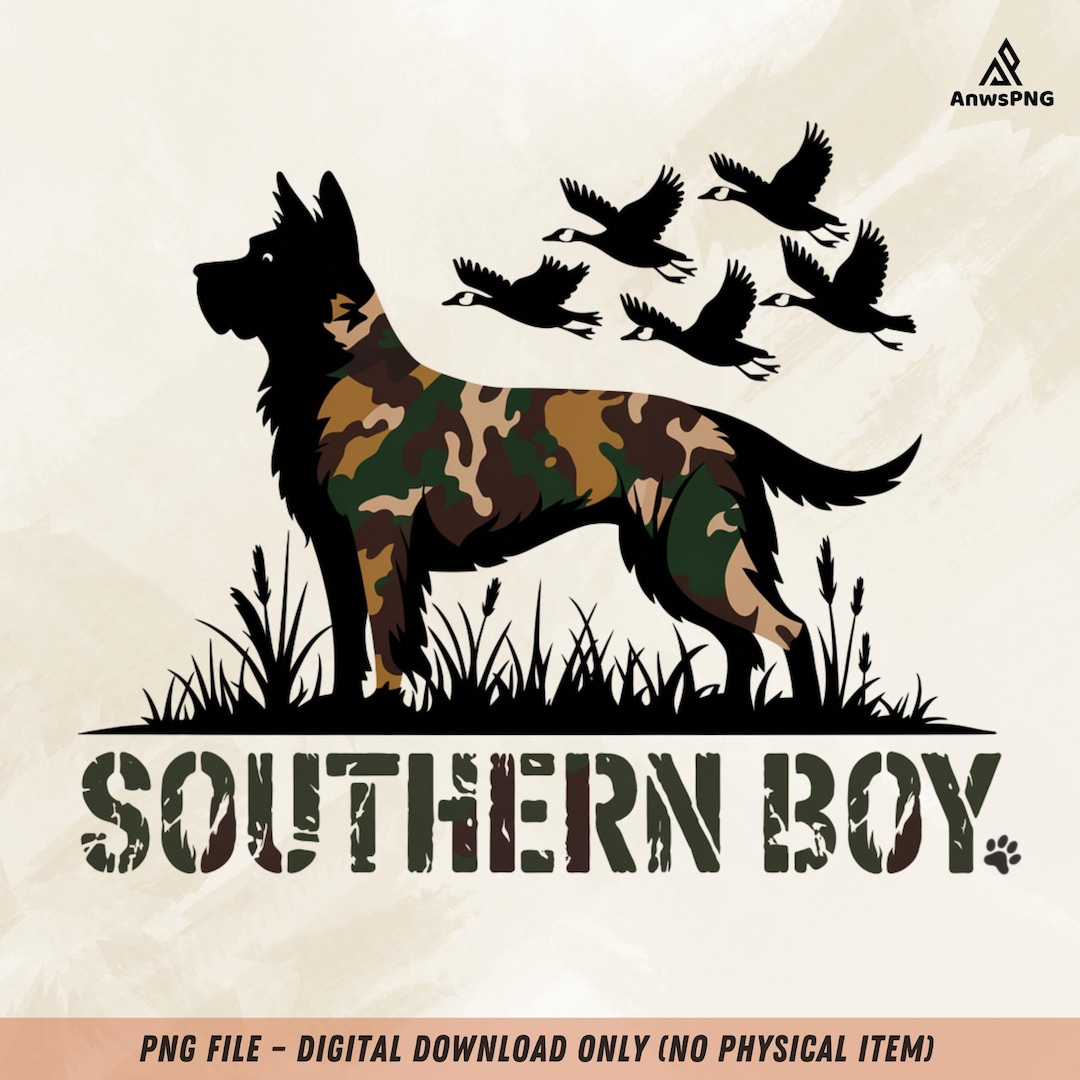 Southern Boy Hunting Dog Camo PNG, Duck Hunting, Outdoorsman Clipart ...
