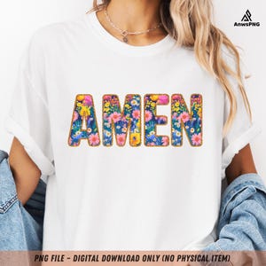 Floral Amen PNG, Christian PNG, Faith Quote PNG, Retro Amen Png, Preppy ...