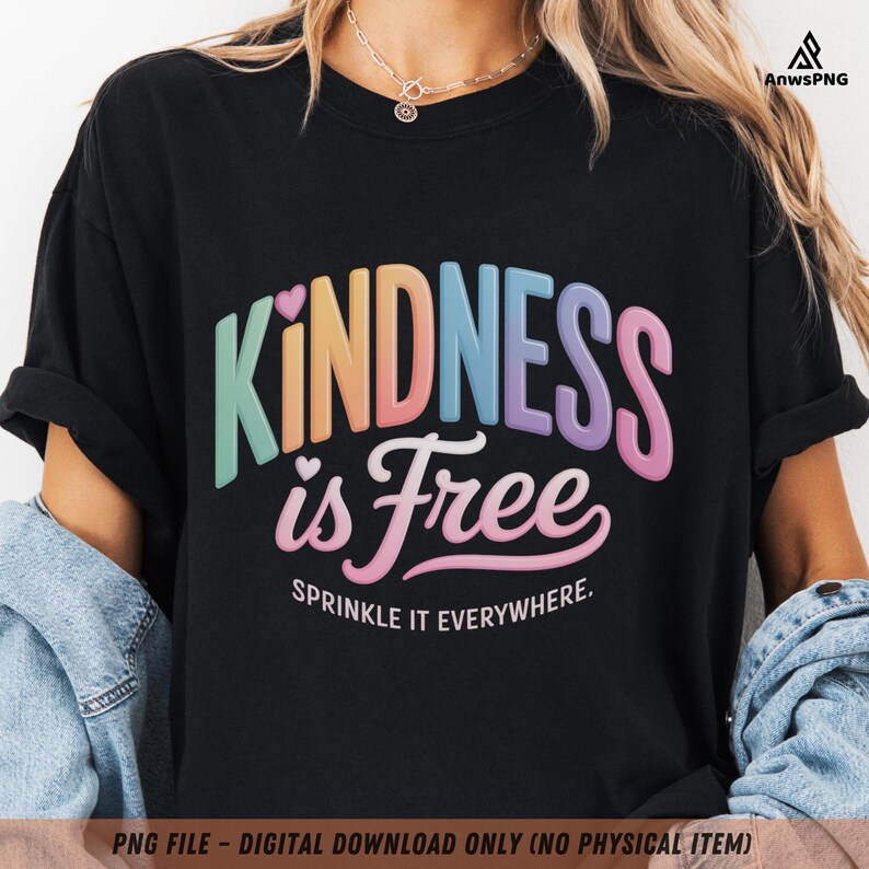 Kindness is Free PNG, Pastel Positive Quote PNG, Cute Retro Sublimation ...
