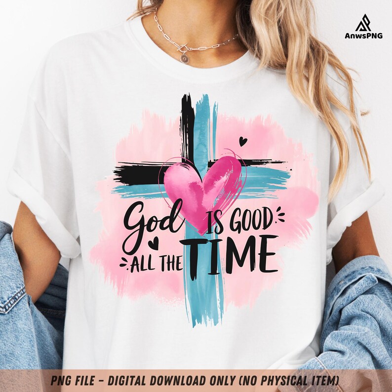 Watercolor Cross PNG: God is Good Christian Art (digital Download) - Etsy