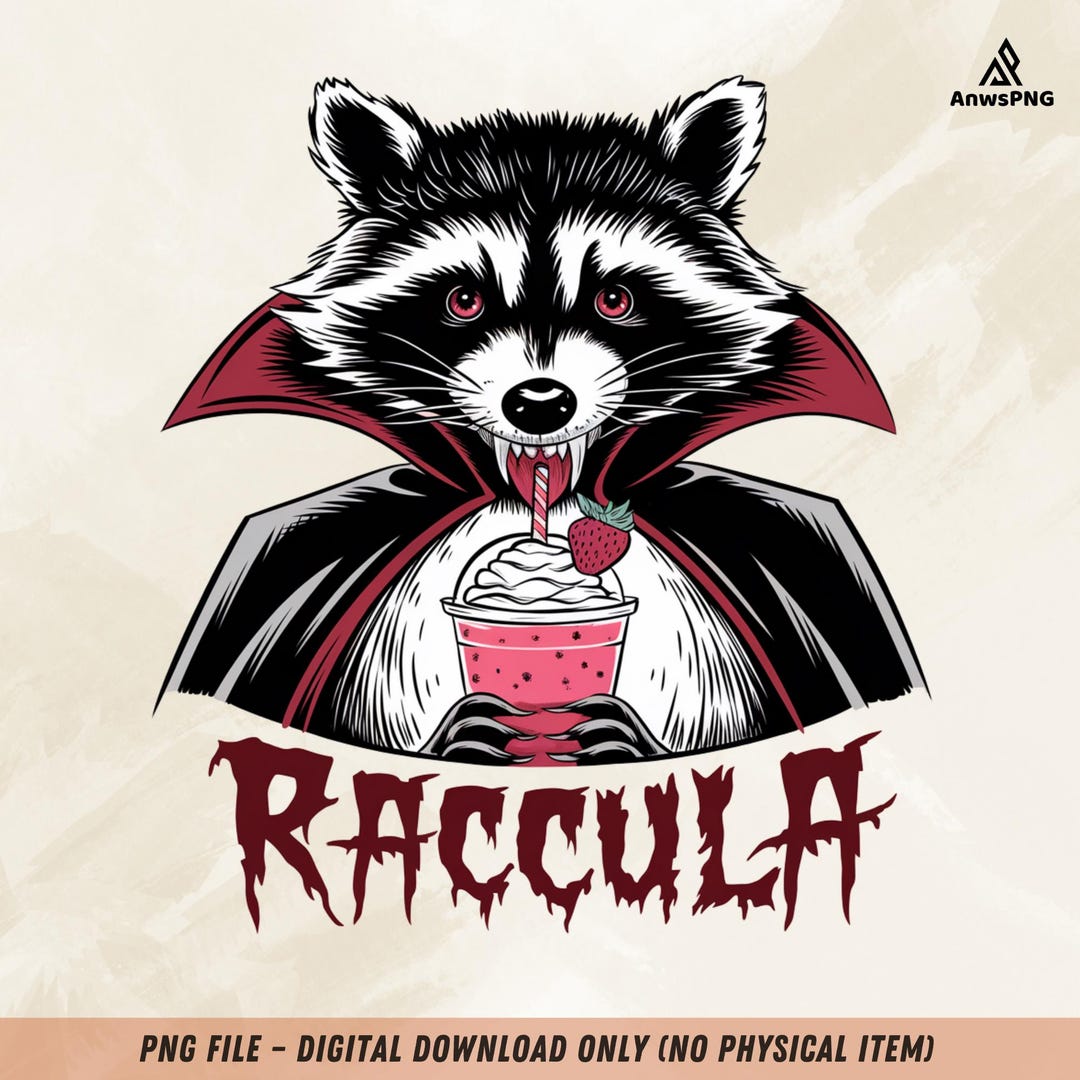 Raccula Vampcoon PNG, Vampire Raccoon Clipart, Gothic Horror Animal ...