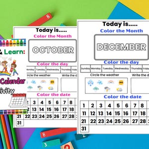 Printable Kids Calendar 2025 – Fun & Colorful Learning Calendar ...