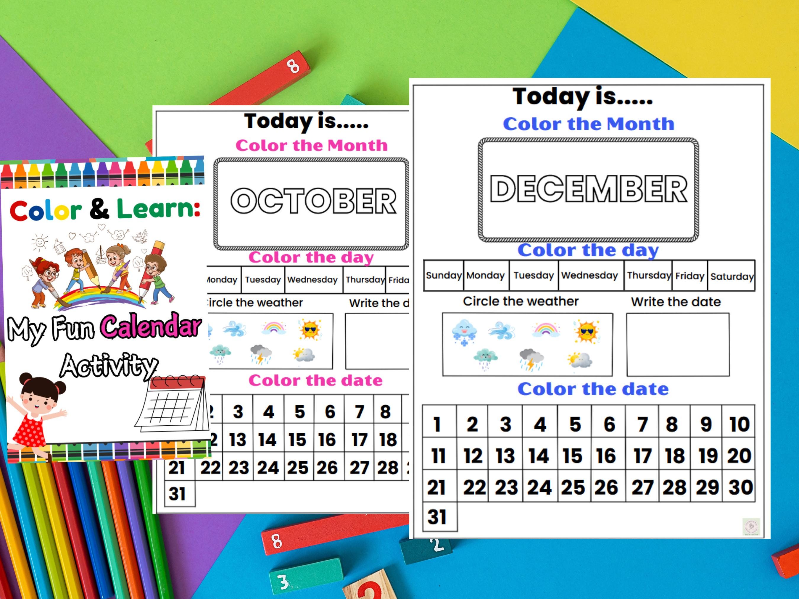 Printable Kids Calendar 2025 – Fun & Colorful Learning Calendar ...