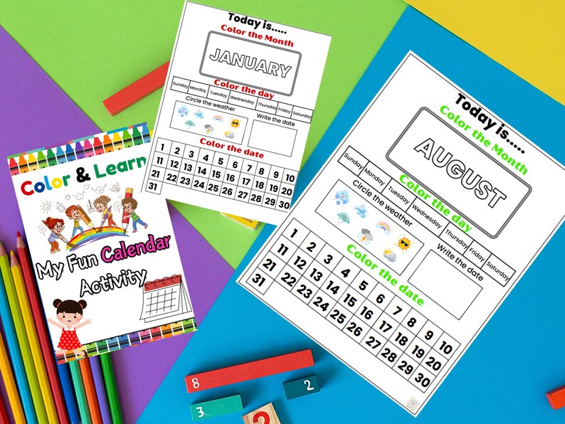 Printable Kids Calendar 2025 – Fun & Colorful Learning Calendar ...