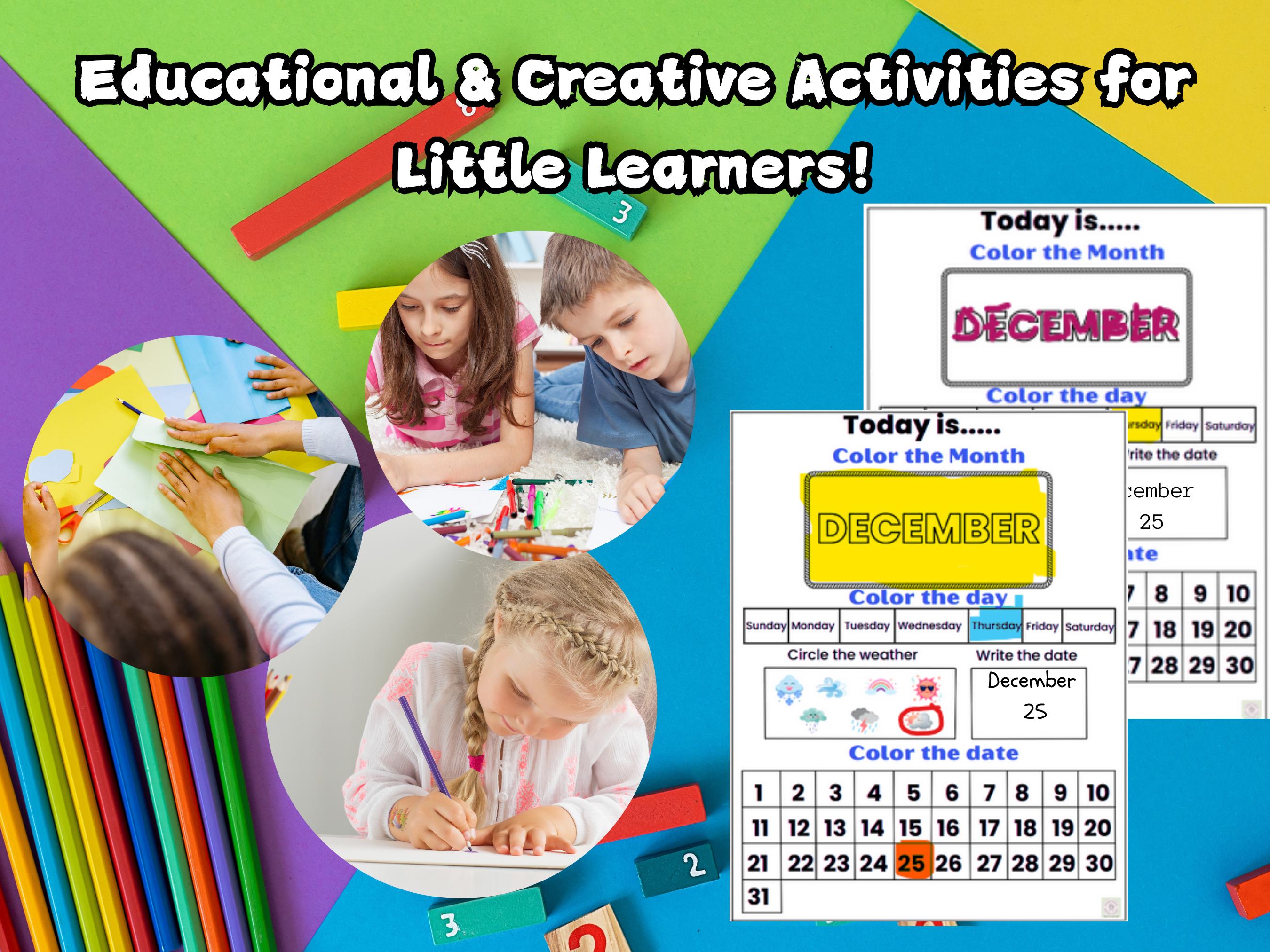 Printable Kids Calendar 2025 – Fun & Colorful Learning Calendar ...