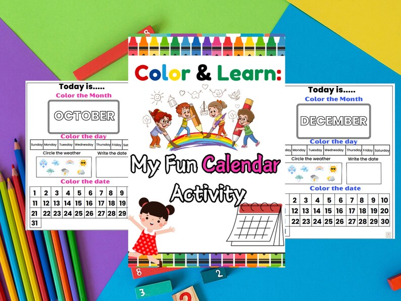 Printable Kids Calendar 2025 – Fun & Colorful Learning Calendar ...