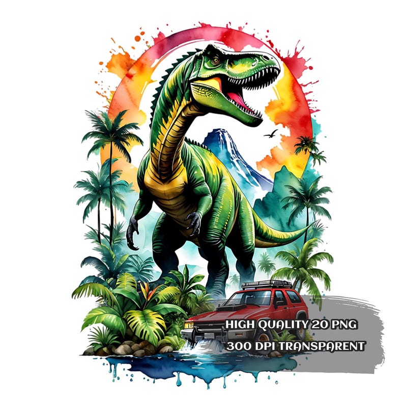 20 Dinosaur Watercolor, Dinosaur Clipart, Birthday, Transparent Pngs ...