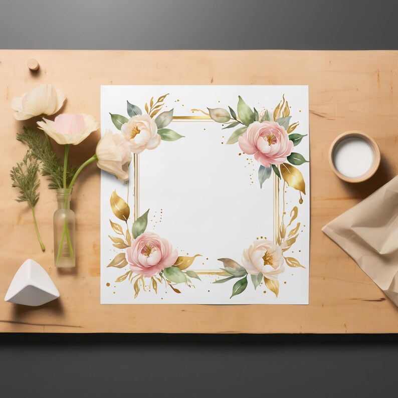 10 PNG Floral Frames, Flower Borders, Frames Clipart, Sublimation File ...