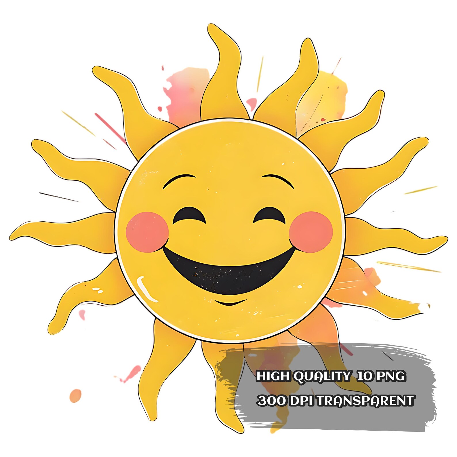 Sun PNG, Rising Sun, Smiley PNG, Sun Poster, Sun Clipart, Watercolor ...