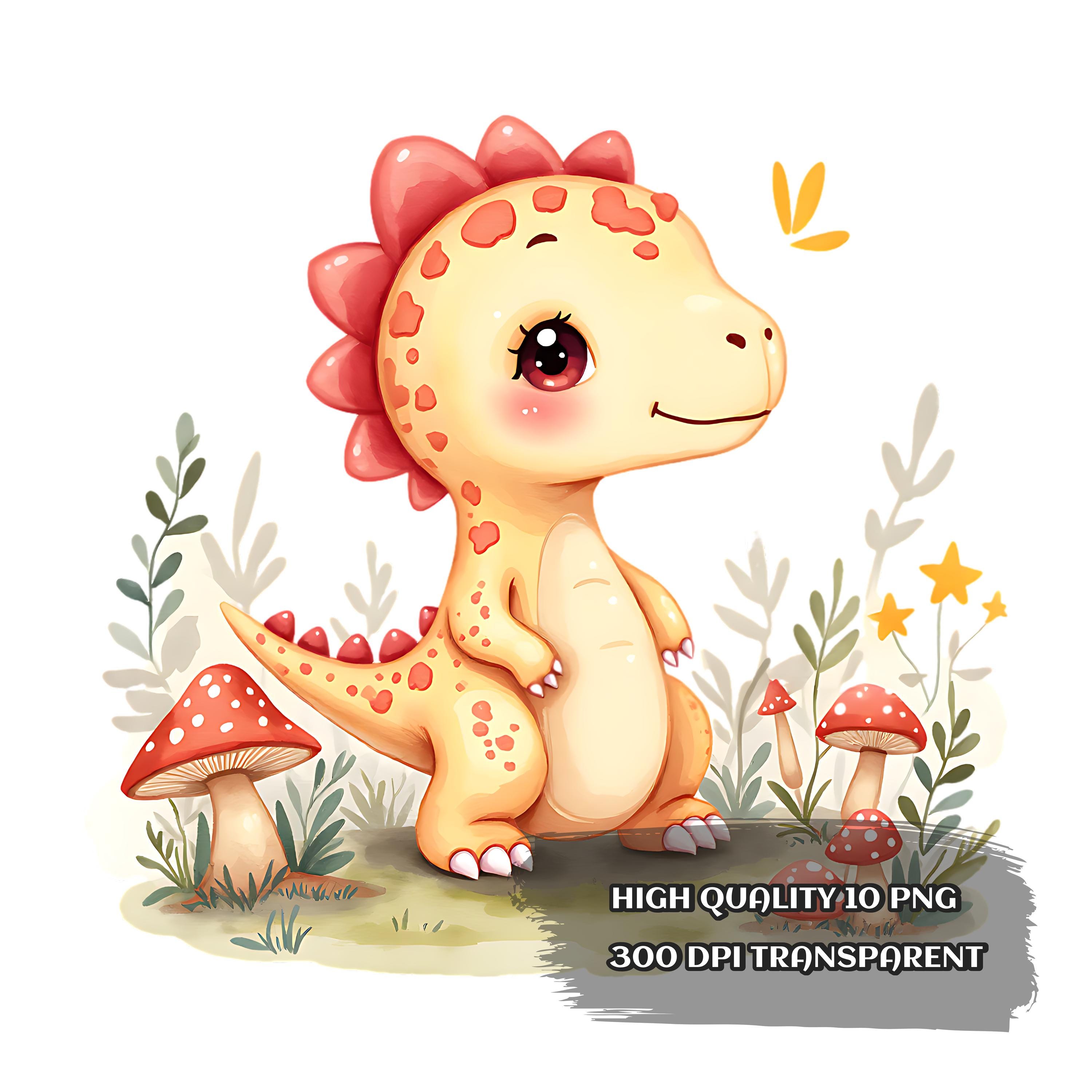 10 Watercolor Dinosaur Clipart: PNG & SVG Files, Transparent Pngs ...